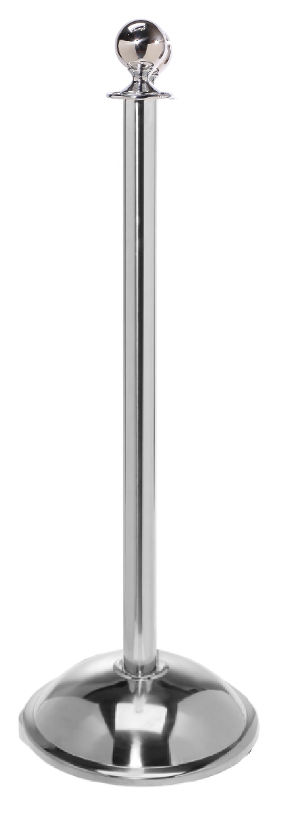Polished Stainless Ball Top Stanchion Post with Dome Base
