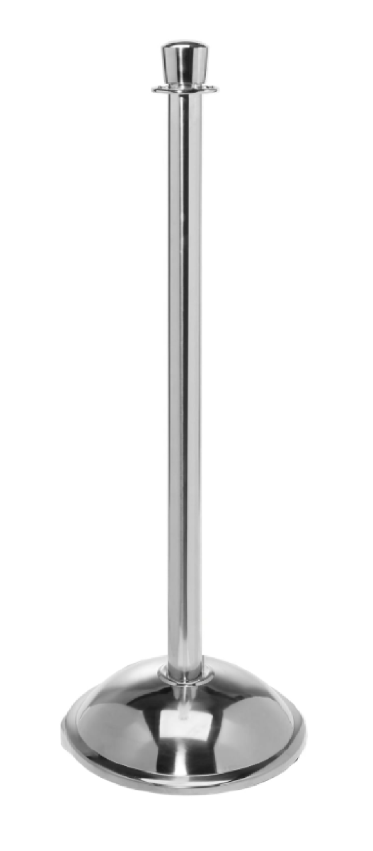 Polished Stainless Crown Top Stanchion Post with Dome Base